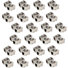 24x Keystone Verbinder Adapter Kupplung Cat.5e 2x RJ45 Buchse geschirmt ...