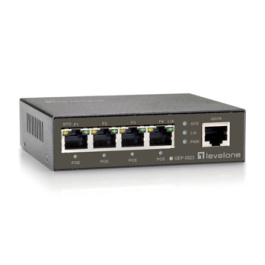 LevelOne 5-Port Gigabit Ethernet PoE+ Switch (60W) rackfähig