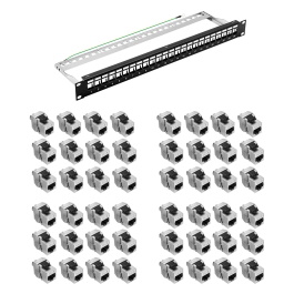 ProfiPatch 19 Zoll Patchpanel – 24x Cat.8.1 RJ45 Keystone Module ...